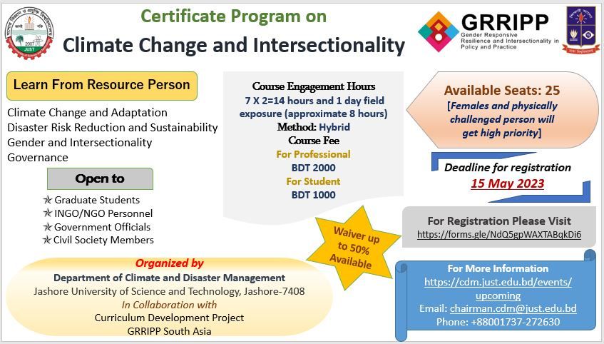Certificate Program on Climate Change and Intersectionality